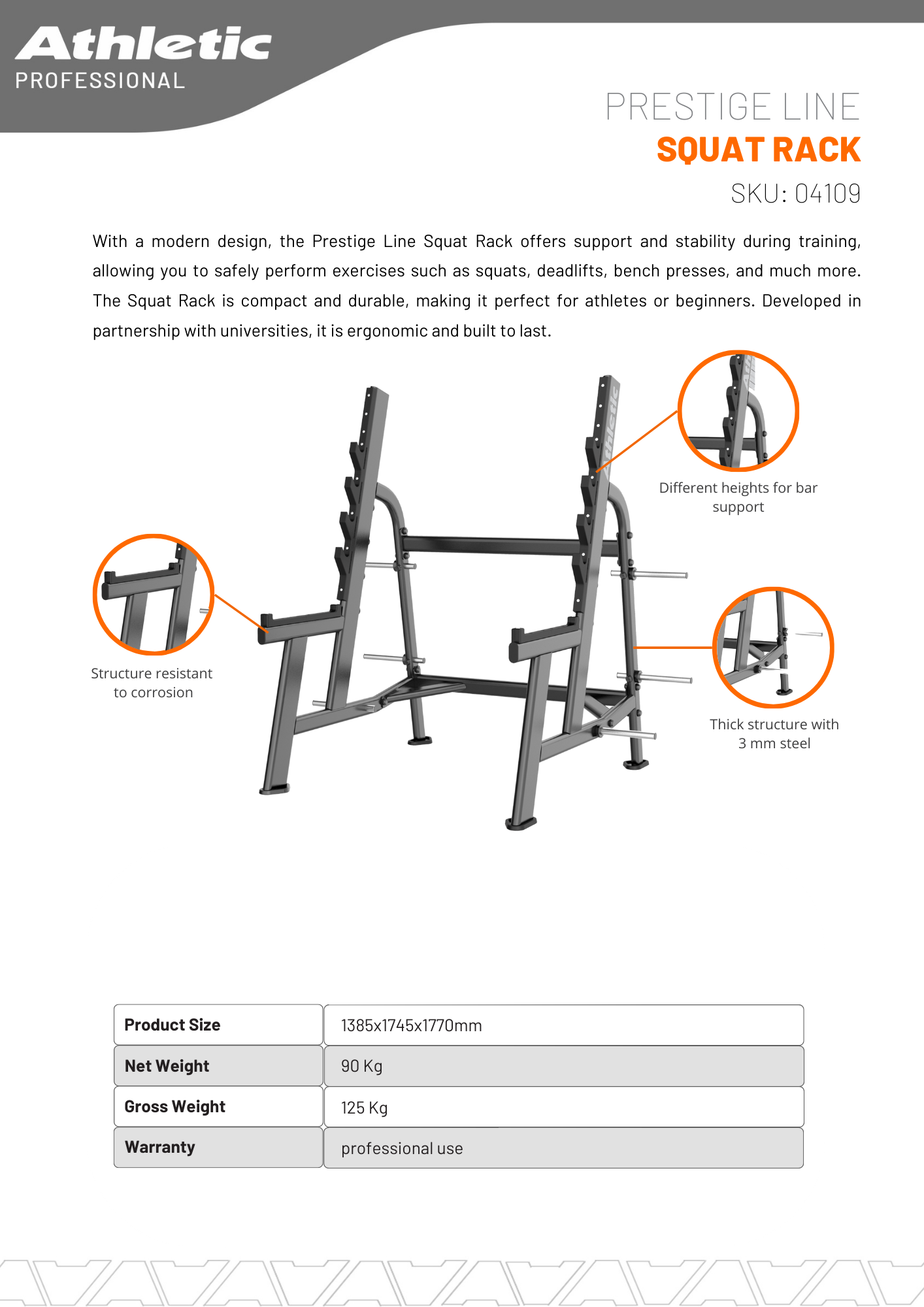 PRESTIGE LINE - SQUAT RACK